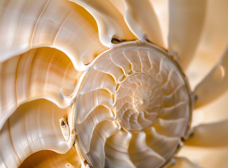 An Amazing Fibonacci Pattern in a Nautilus Shell Stock Photo - Image of ...