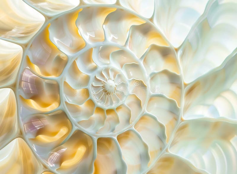 An Amazing Fibonacci Pattern in a Nautilus Shell Stock Photo - Image of ...