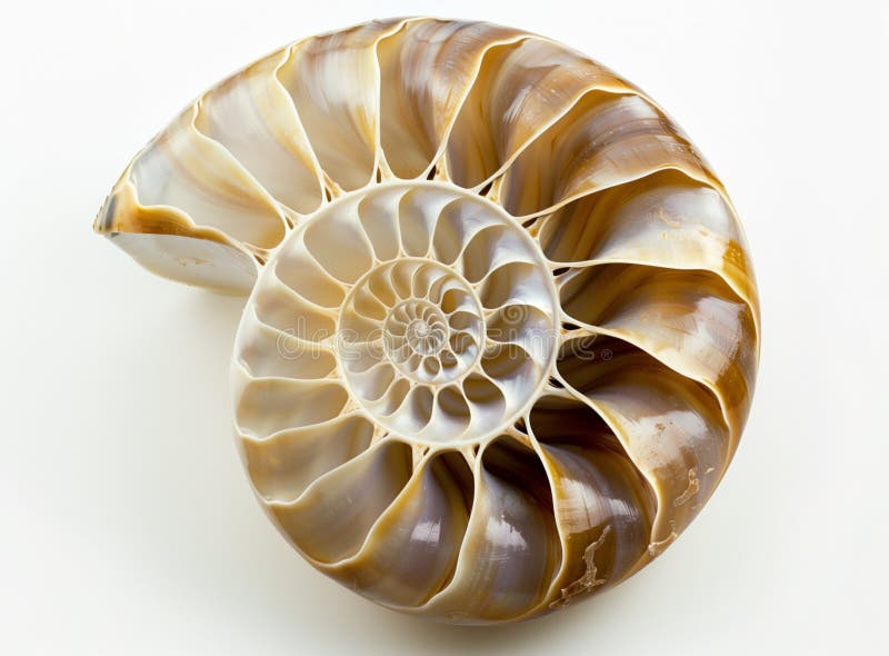 An Amazing Fibonacci Pattern in a Nautilus Shell Stock Image - Image of ...