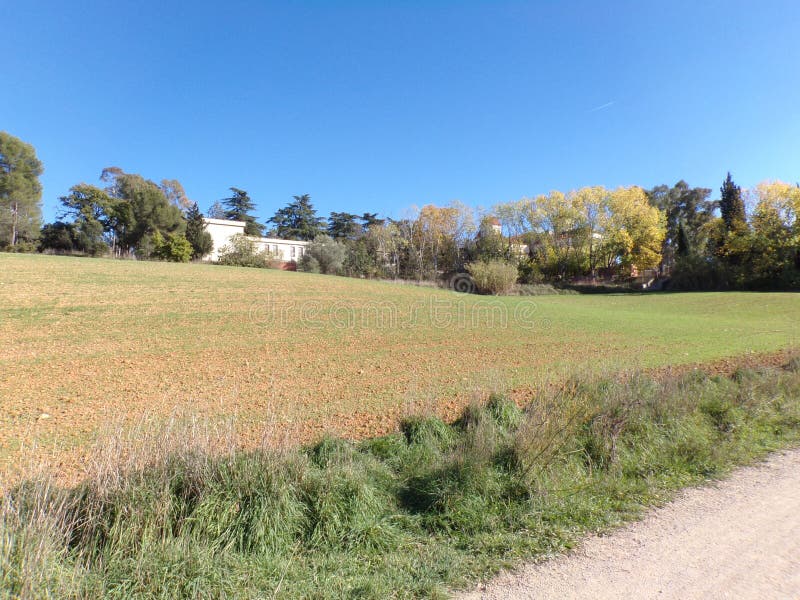 Amazing Field with Old Train Station Stock Image - Image of landscape ...