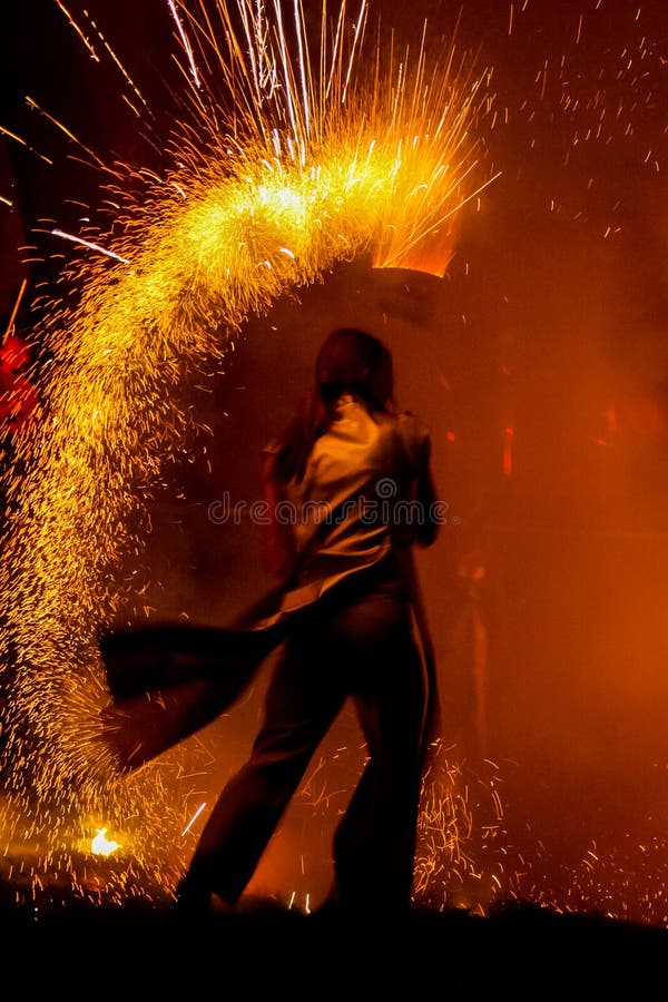 Amazing fire show stock image. Image of fire, flame - 147734949