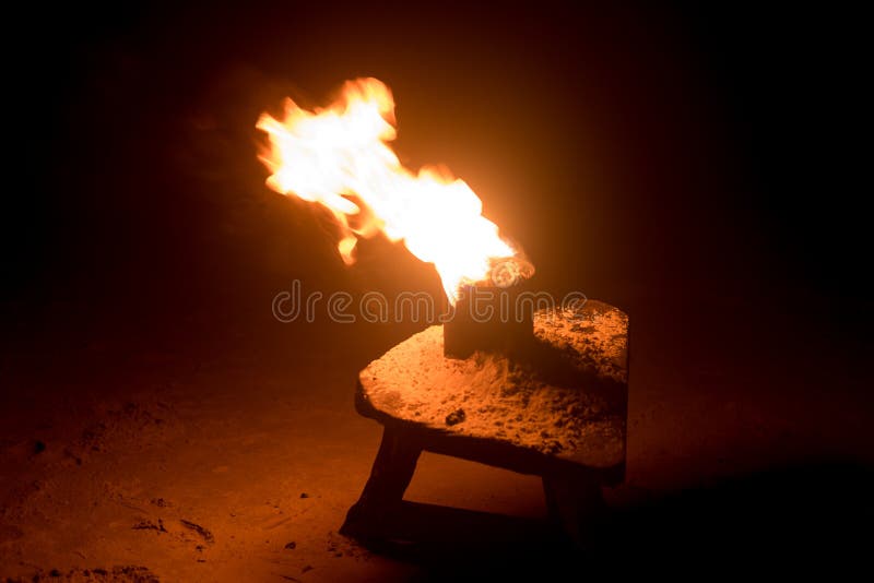 Amazing Fire Show at Night on Phi Phi Island Stock Image - Image of ...