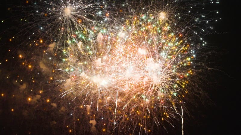 Amazing Fireworks Celebration Exploding Colours Close Up View Slow Motion Stock Video - Video of ...