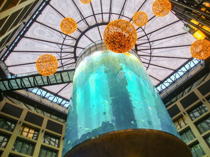 Amazing Fish Tank Hotel Lobby Stock Image - Image of tank, lights: 48821469