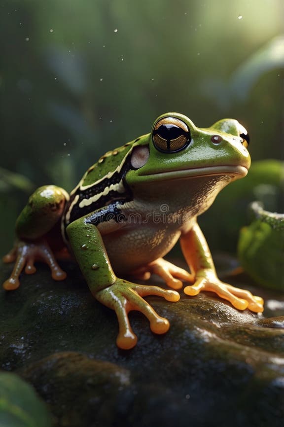 Amazing Frog in 8k Desktop Wallpaper Stock Illustration - Illustration ...