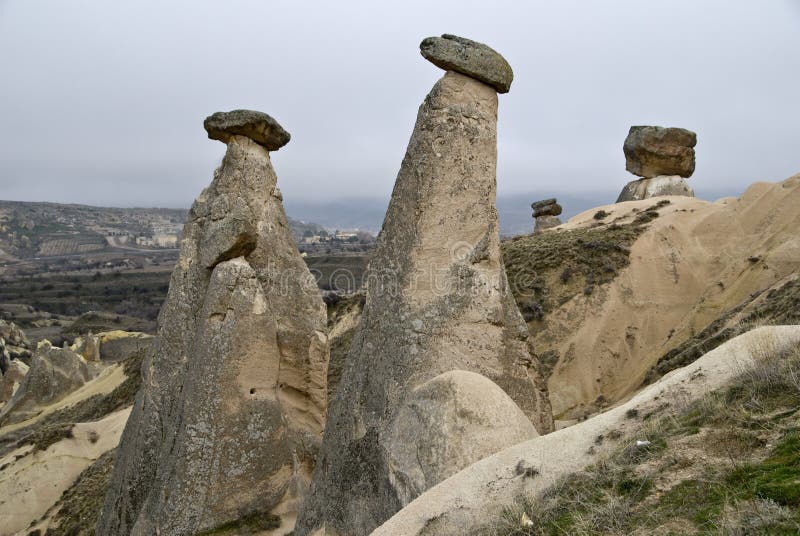 Amazing Geological Features Near Town Urgup. Stock Image - Image of ...