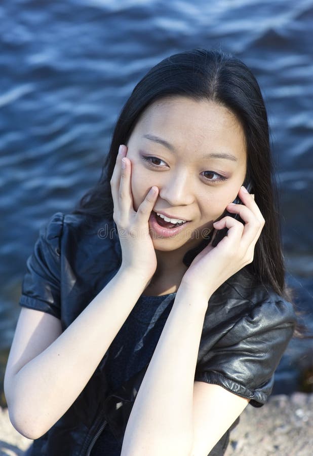 Amazing Girl Talking on Telephone Stock Photo - Image of beauty ...