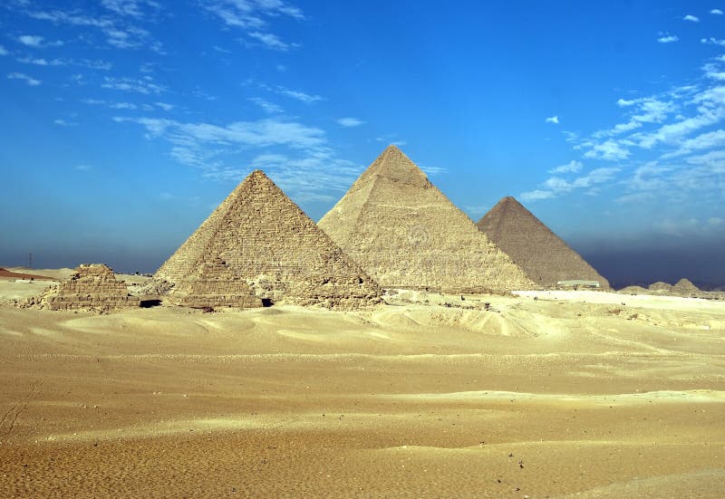 Amazing Giza Pyramids stock photo. Image of three, desert - 13599172