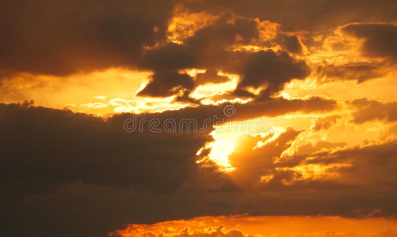 Amazing golden sunset. stock image. Image of concept - 186150873