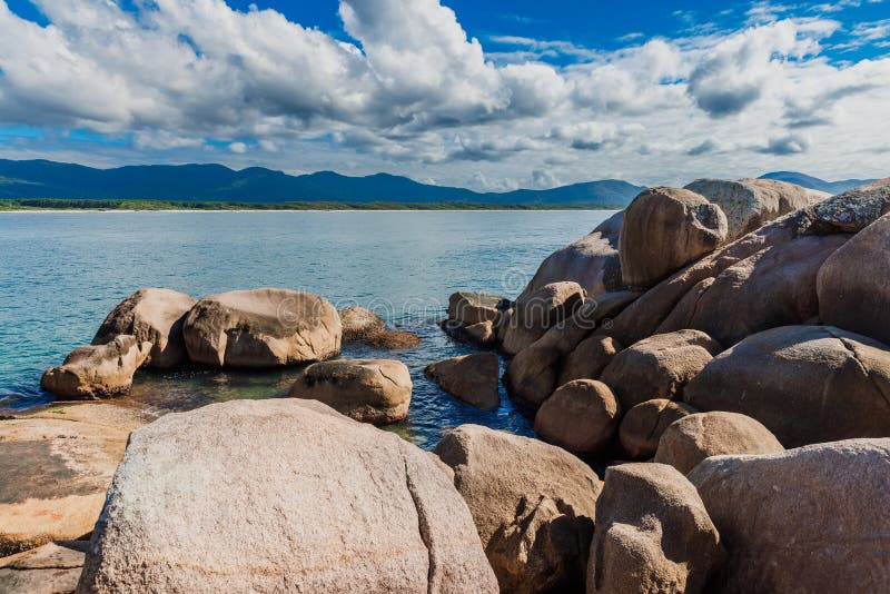 Amazing Granite Rocks and Ocean in Florianopolis Stock Image - Image of ...