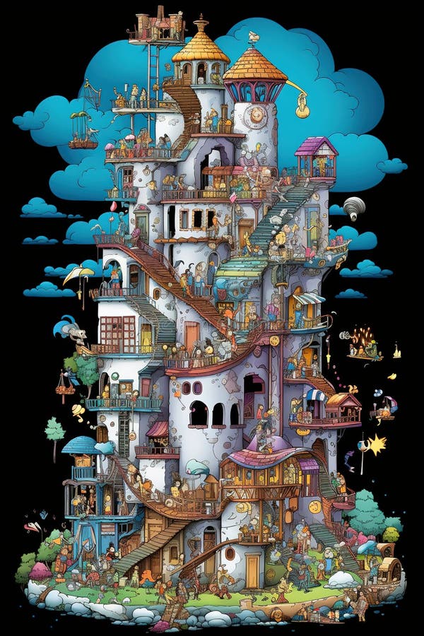 Amazing the Tower of Babel Intricate Complex Generative AI Stock ...