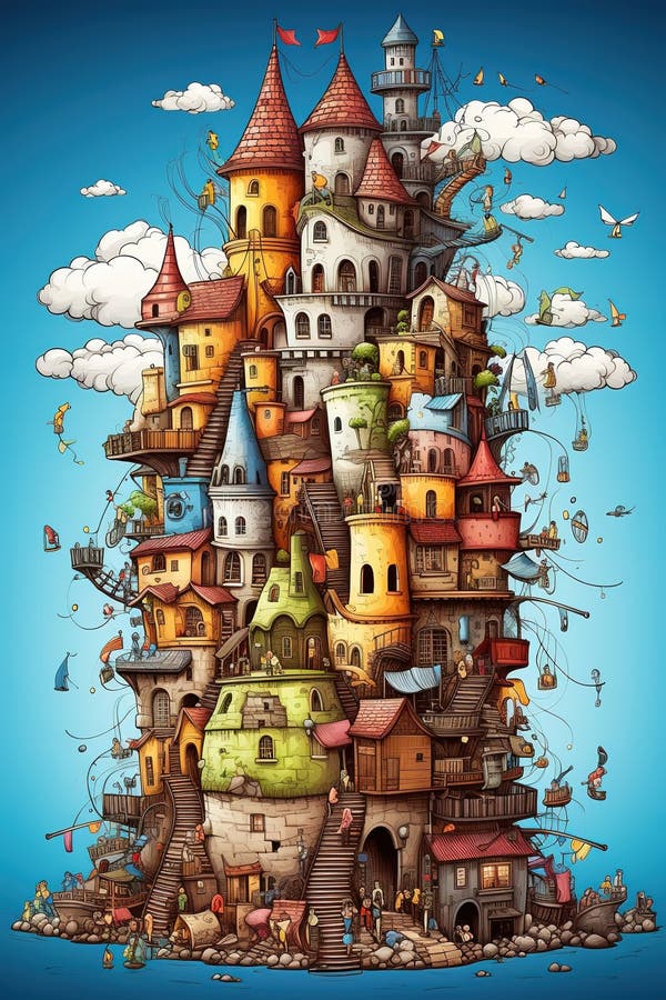 Amazing the Tower of Babel Intricate Complex Generative AI Stock ...