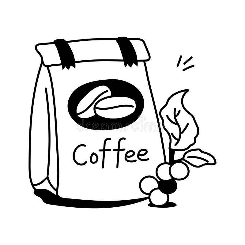 An Amazing Icon of Coffee Bag in Modern Style, Premium Vector Stock Vector - Illustration of ...