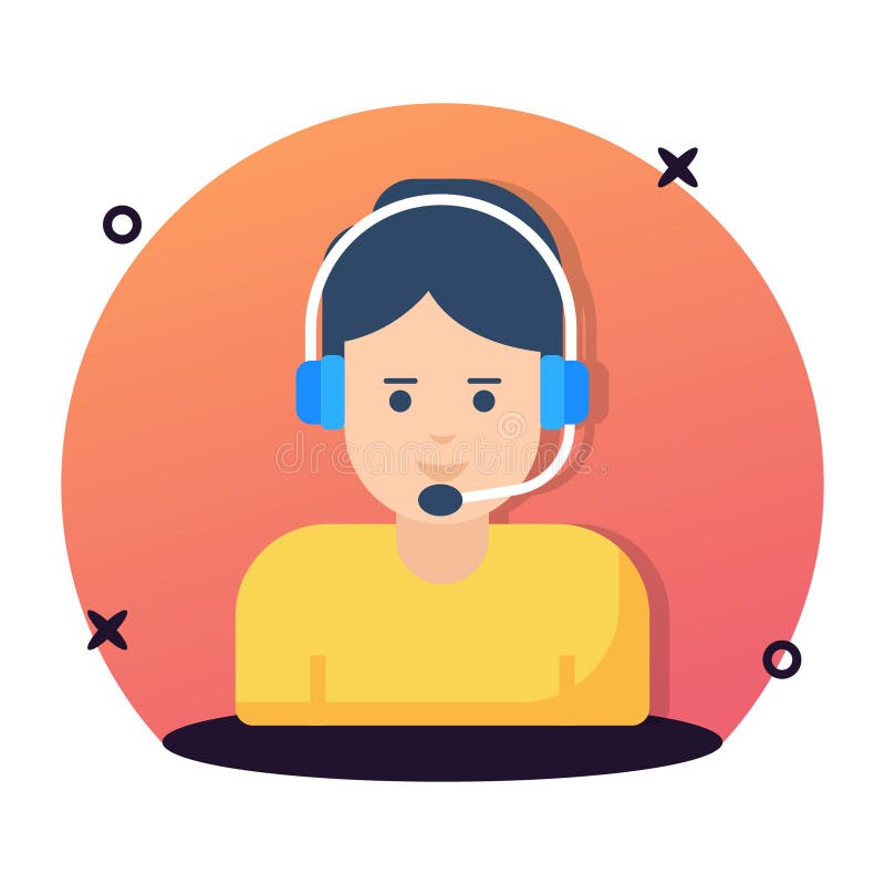 Customer Support Icon, Single Avatar Vector Illustration Stock Vector ...