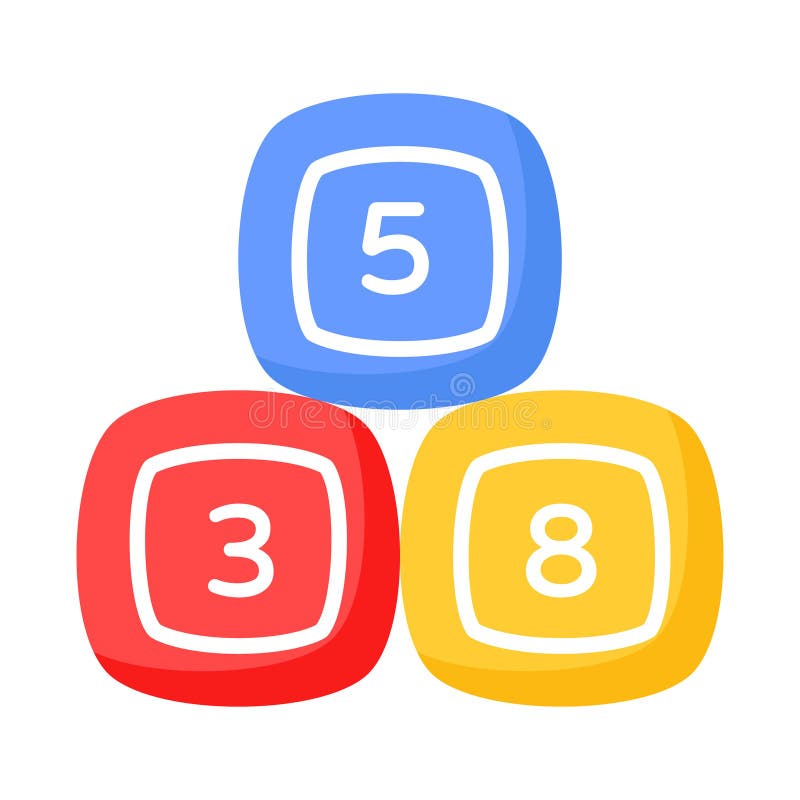 An Amazing Icon of Numeric Blocks in Modern Design Style, Ready To Use ...