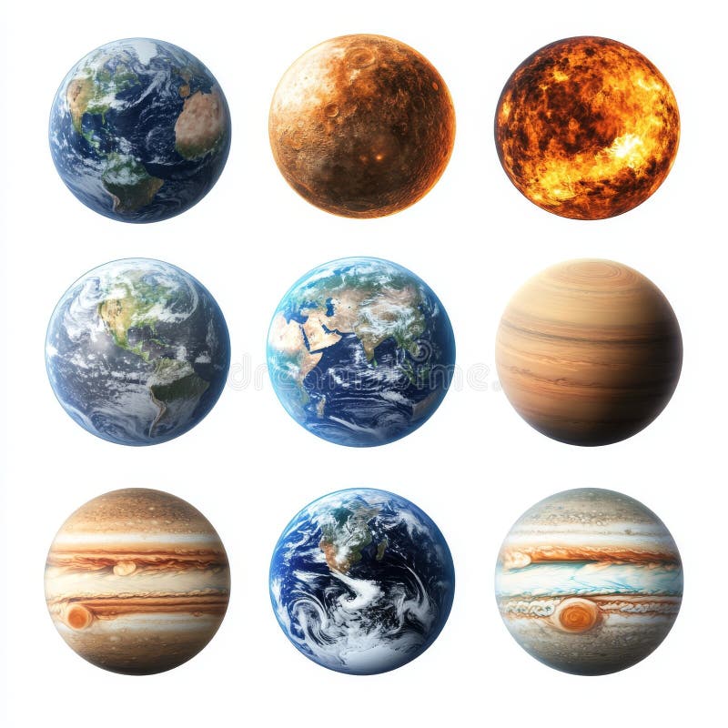 An Amazing Image of the Planets of Our Solar System Isolated on White ...