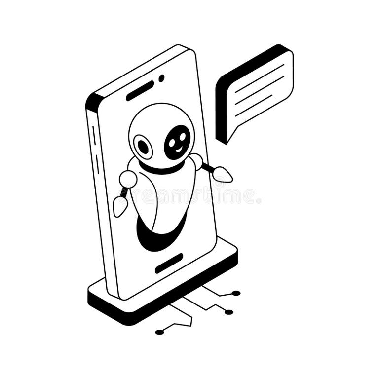An Amazing Isometric Icon of Robot Communication Stock Vector ...