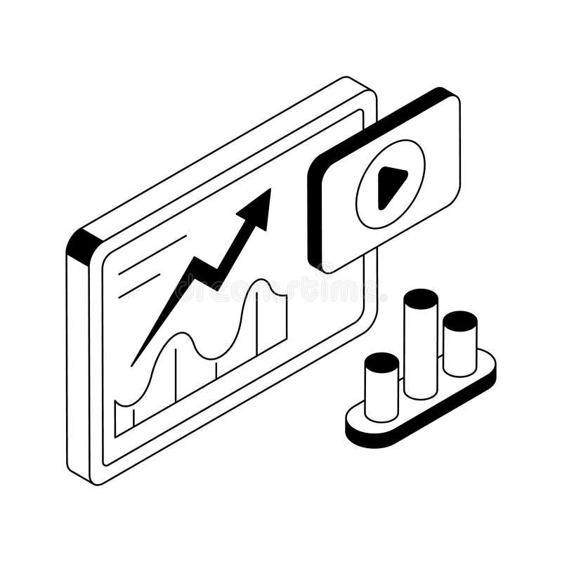 An Amazing Isometric Icon of Video Analytics Dashboard Stock Vector ...