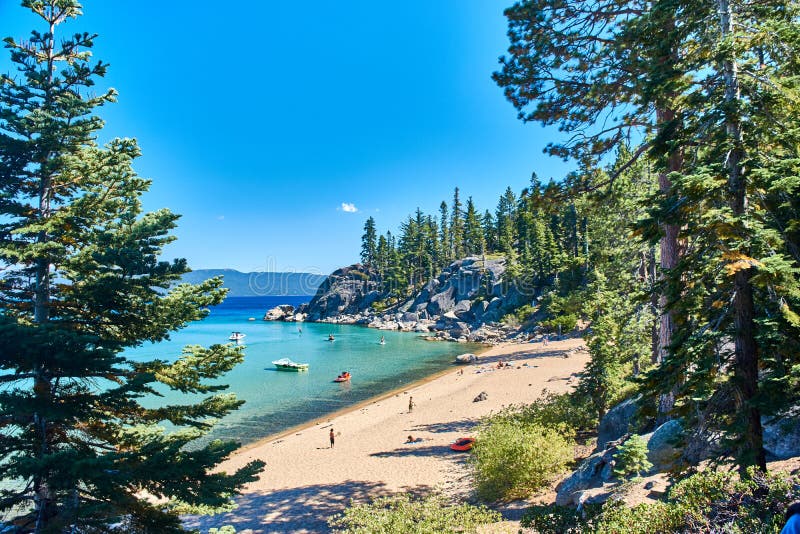 Amazing Lake Tahoe with Beautiful Blue Sky Editorial Image - Image of ...