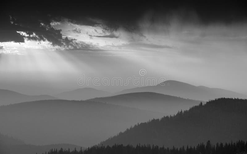 Amazing Landscape of Mountain Hills at Sunrise. Stock Photo - Image of ...
