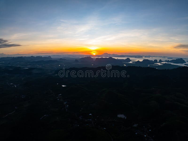 Amazing Landscape Nature View in Sunset or Sunrise Sky Background Stock ...