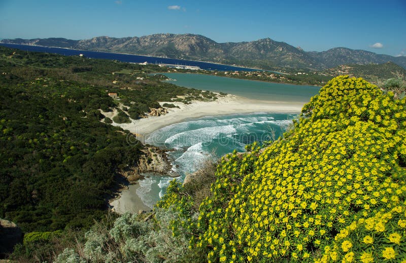 Amazing Landscape at Villasimius Beach Stock Image - Image of cliffs ...