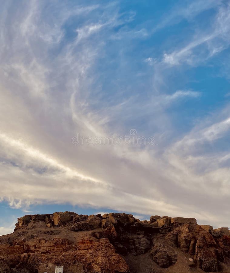 Amazing Large Desert in Egypt with Dramatic Sunset Stock Photo - Image ...
