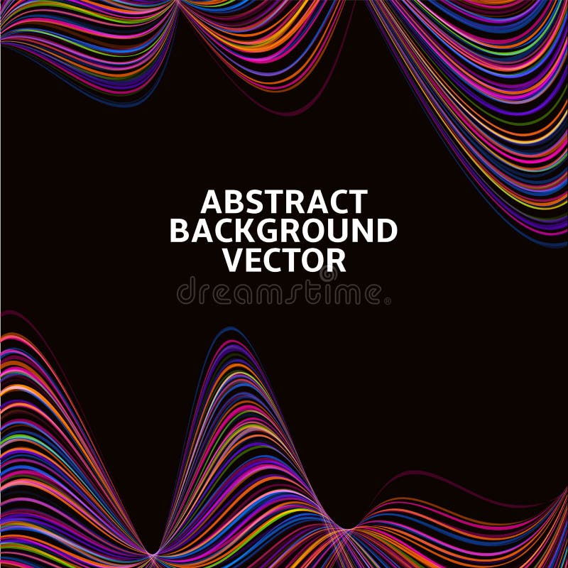 Amazing Linear Thread, Abstract Vector Black Background Template ...
