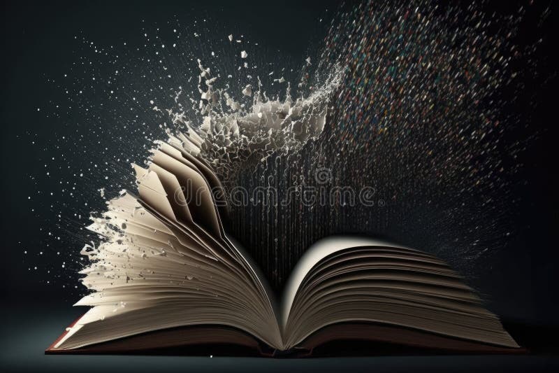 Amazing Literary Metaphor Pages Bursting Out a Book Stock Illustration ...