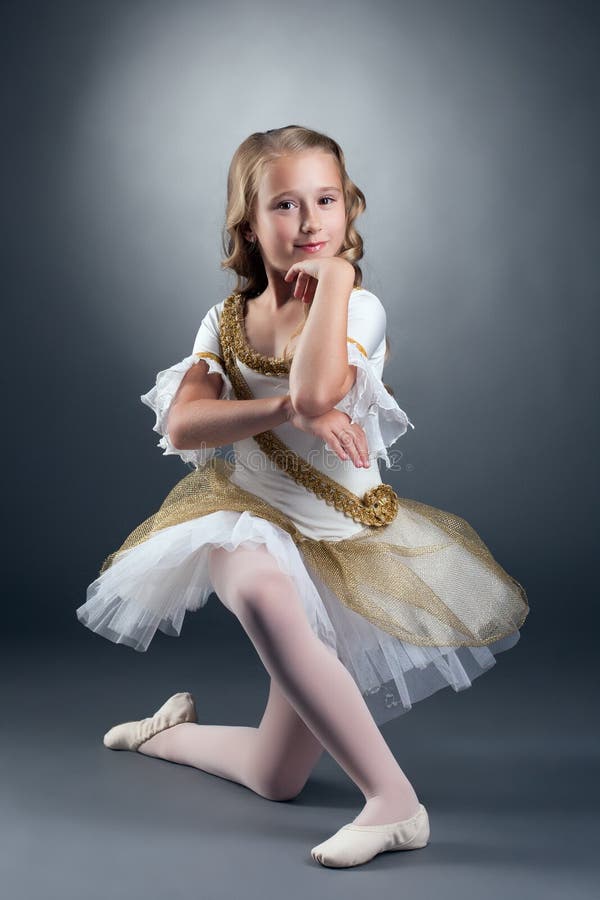 Amazing Little Ballet Dancer Posing at Camera Stock Image - Image of ...