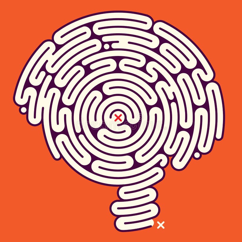 Amazing Maze Brain stock vector. Illustration of difficulty - 29641509