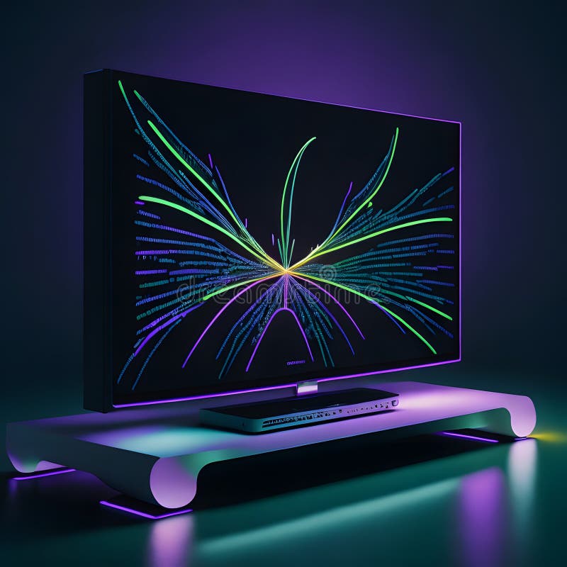 Amazing Modern Flat Screen Tv Generated AI Stock Illustration ...