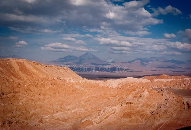 Amazing Moon Surface in Atacama Desert, Chile Stock Image - Image of ...