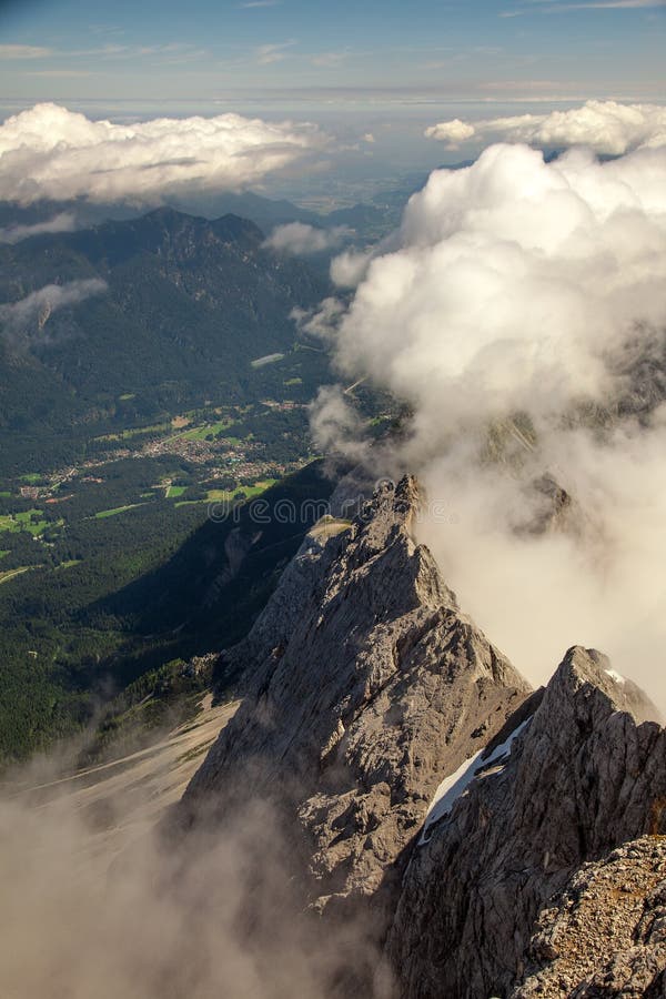Amazing Mountain Views from Zugspitze, Germany. Stock Image - Image of ...