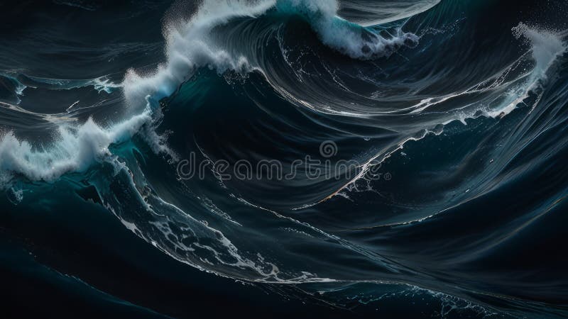 Amazing Natural Scenery of Ocean Waves Stock Illustration ...