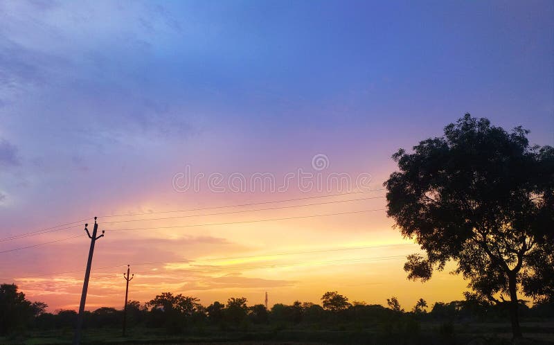 The Amazing Natural View of Clouded Sky in Evening. Stock Image - Image ...