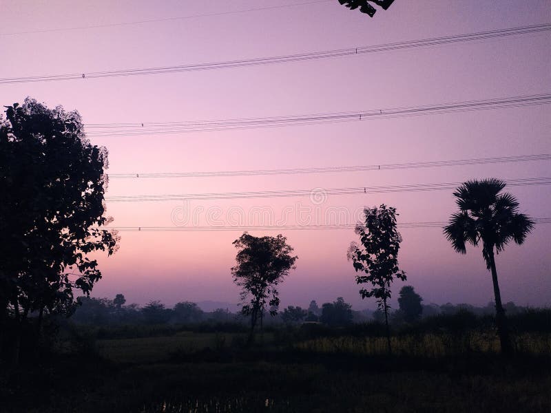 The Amazing Natural View of Village Morning. Stock Image - Image of ...