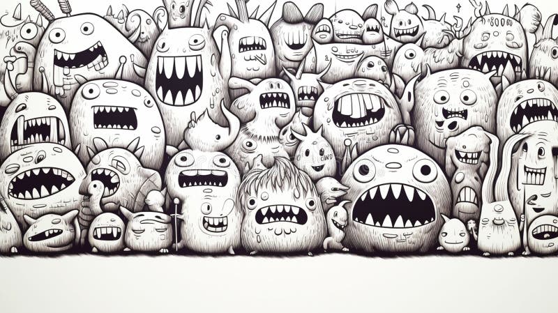 Amazing Original Doodle Art Print Stock Illustration - Illustration of ...