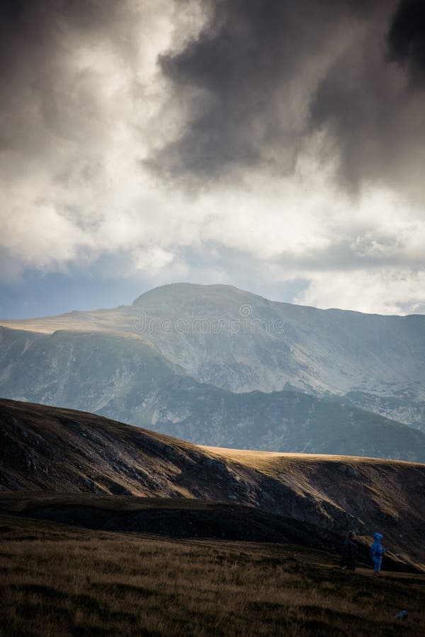 Amazing Panorama of Heavenly Lights at Sunset in High Mountains Stock ...