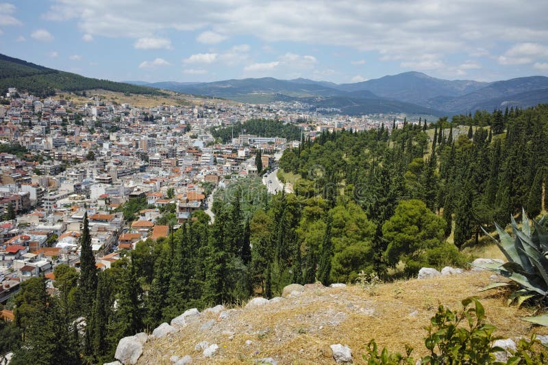 Amazing Panorama of Lamia City, Greece Stock Image - Image of tourism ...