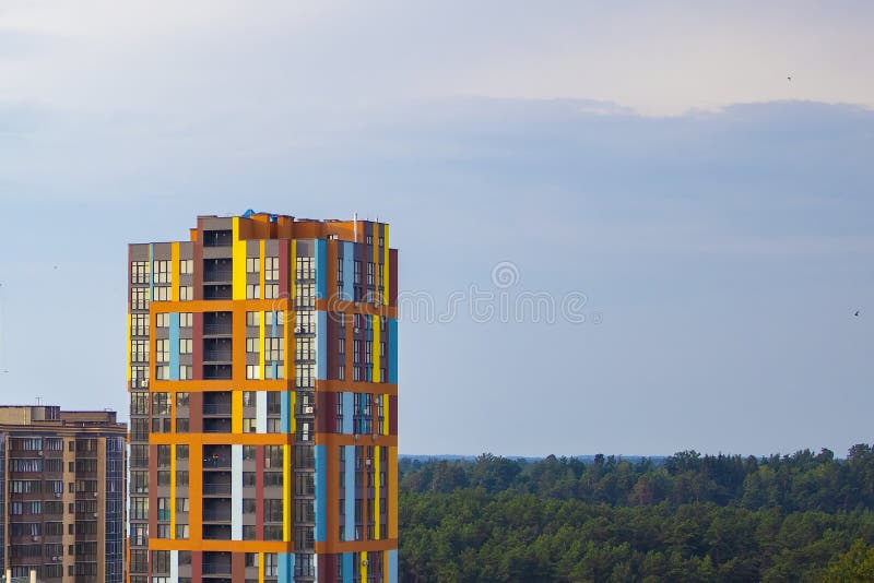 Amazing Panoramic View of the Cityscape with a Skyscraper in the ...