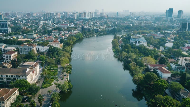 Amazing Panoramic View from the Height. Generative Ai Stock ...