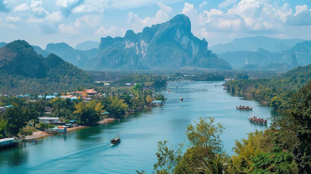 Amazing Panoramic View from the Height. Generative Ai Stock ...