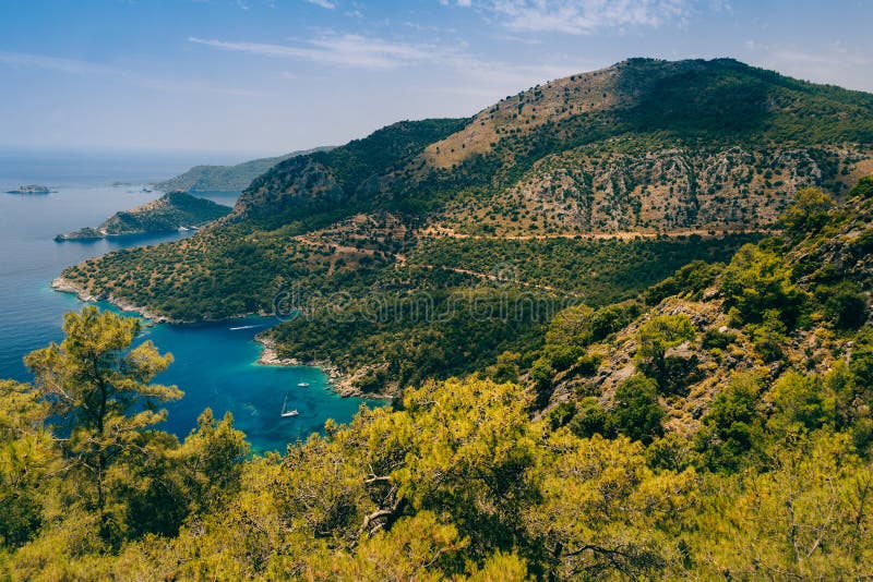 Amazing Panoramic View of Turquoise Coast in the Fethiye District ... Amazing Panoramic View of Turquoise Coast in the Fethiye District ...