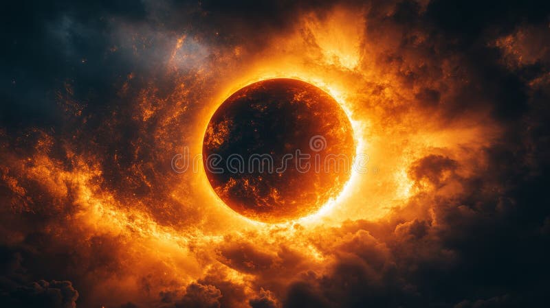 Amazing Partial Solar Eclipse Stock Illustration - Illustration of ...