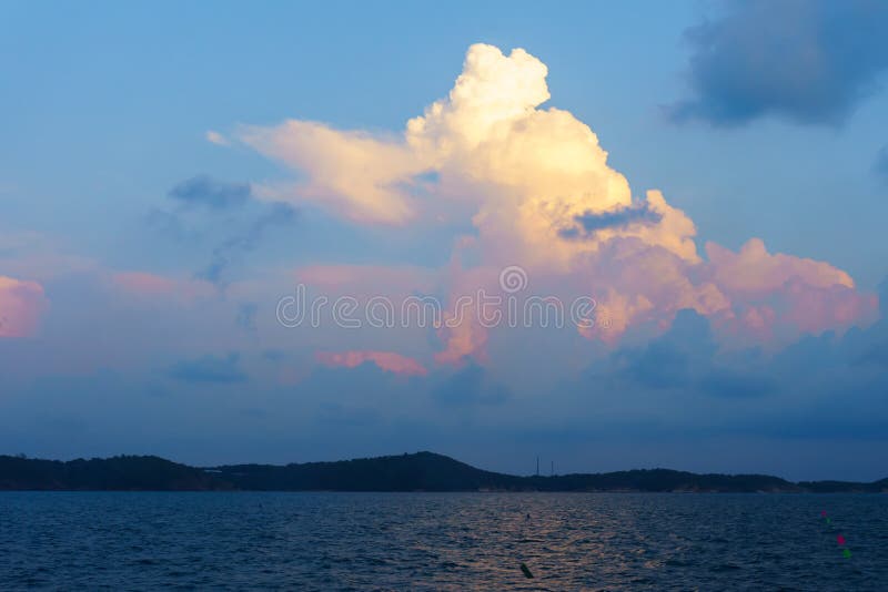 Amazing Perfect Cloud on the Sky and Ocean after Sunset Stock Image ...