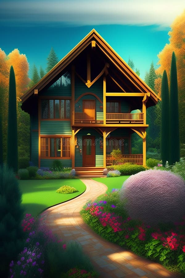 This is Amazing Pic of House Created by Ai. Stock Illustration ...