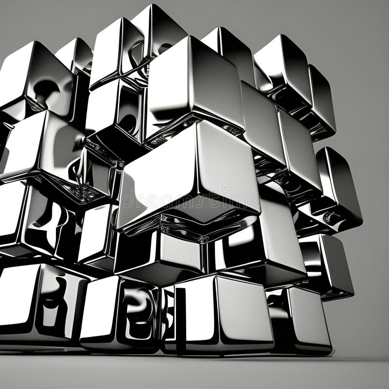 Silver cubes stock illustration. Illustration of design - 278027662