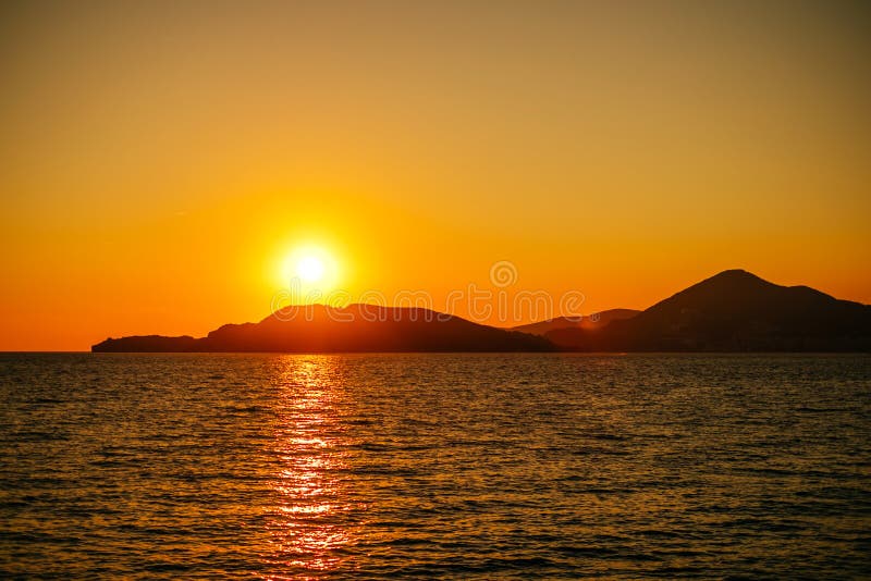 Amazing and Quiet Sunset on the Beach Stock Image - Image of coast ...