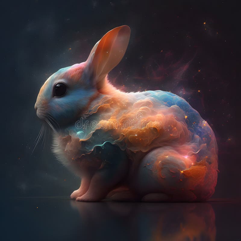 The Amazing Rabbit is Made of Colorful Space Dust and Galaxy Stars ...